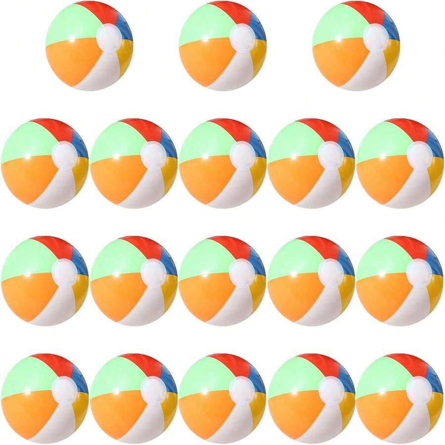 Inflatable Beach Balls For Kids Pool Toys, Rainbow Color Summer Water ...