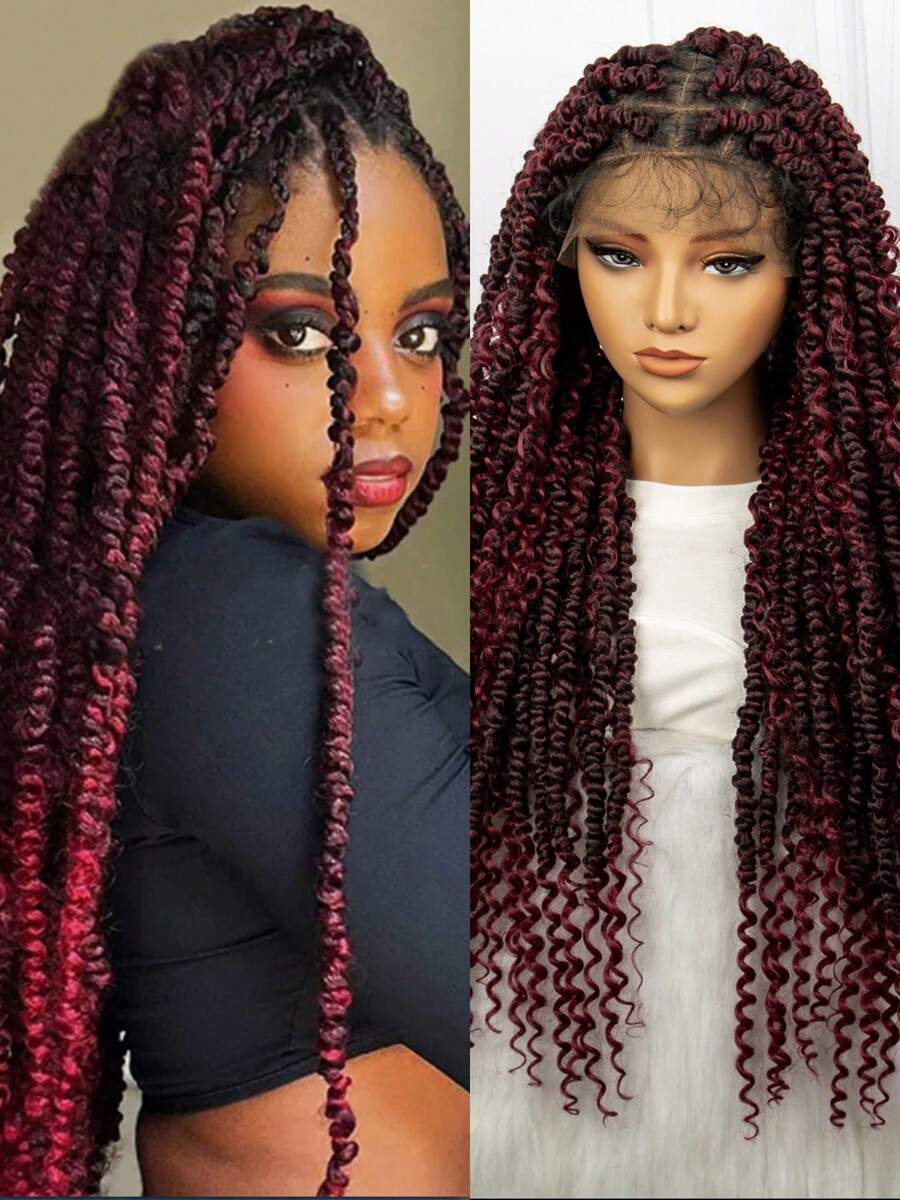 A ANYTIME Anytime Braided Wigs For Women Synthetic Lace Front Wig Big ...