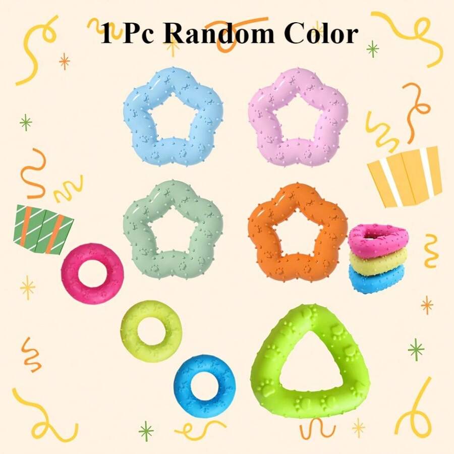 Circle/Triangle/Pentagram Shaped TPR Rubber Grinding Toy For Small Dogs ...