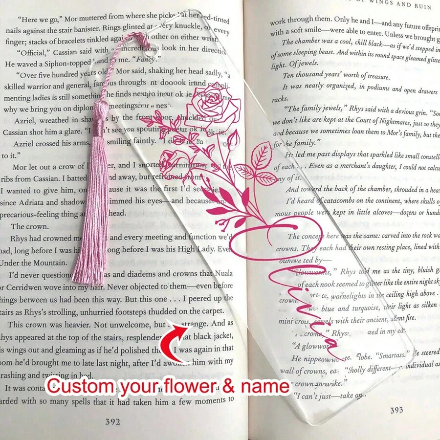 Signet personnalisé avec fleur de naissance, signet floral personnalisé ...