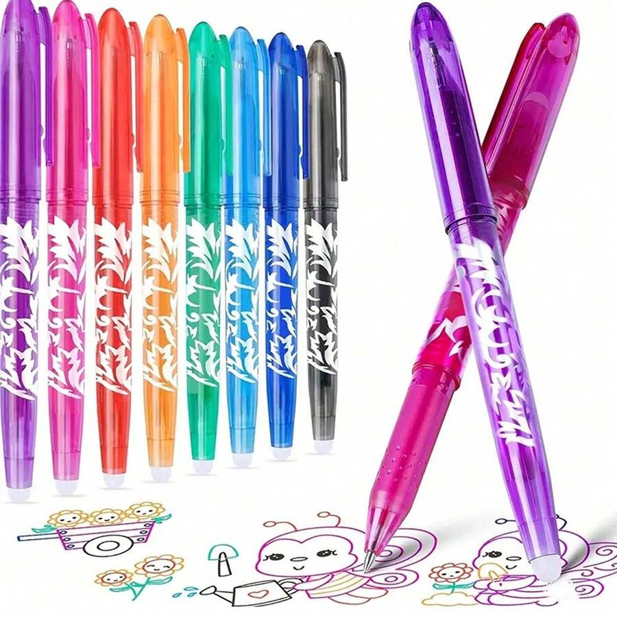 8-Pack Erasable Pens, 0.5mm Tip Erasable Ballpoint Pens, Suitable For ...