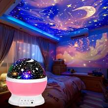 3D Rotating Star And Moon Projector Night Light, USB Powered Sky And ...