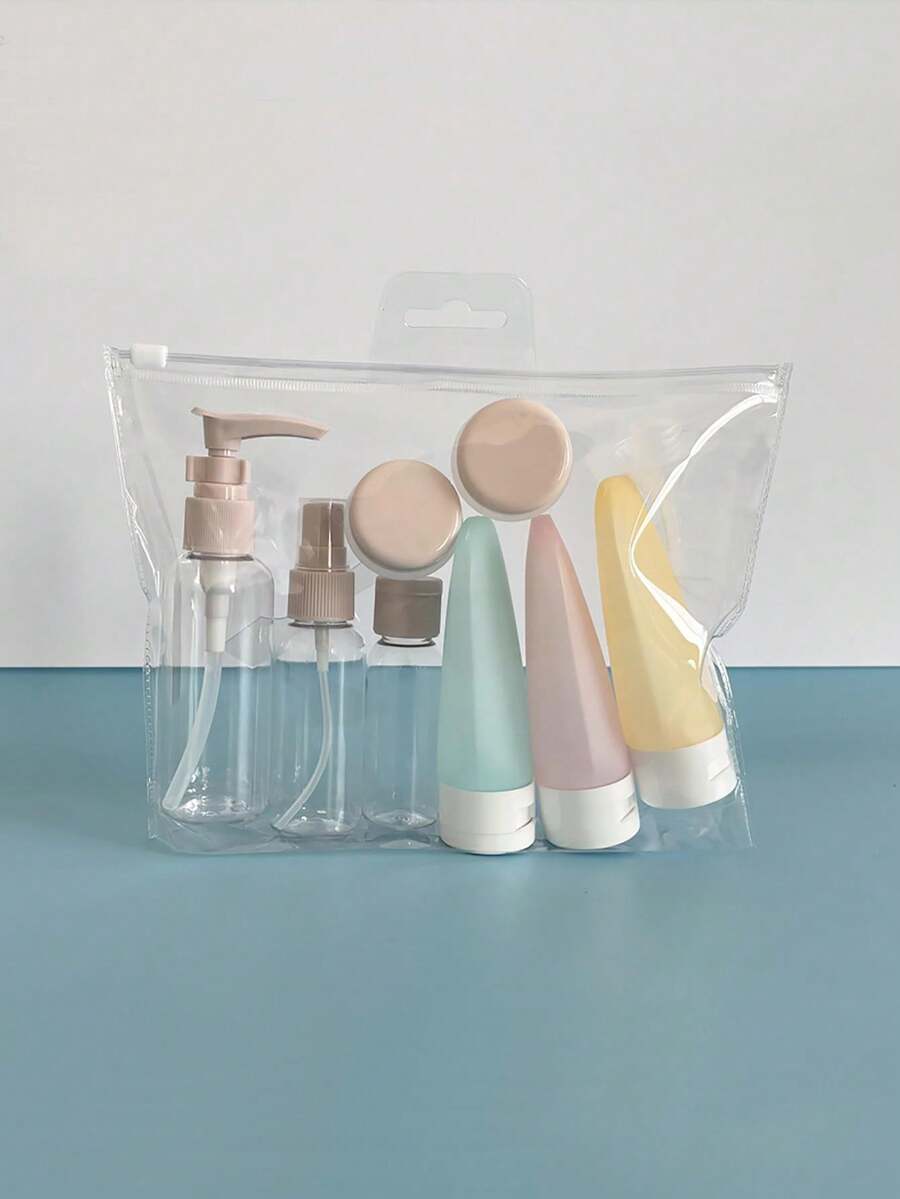 Travel Refillable Bottle Set Spray Lotion Shampoo Shower Gel Tube ...