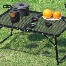 Portable Steel Mesh Folding Table For Camping BBQ | Outdoor Garden ...
