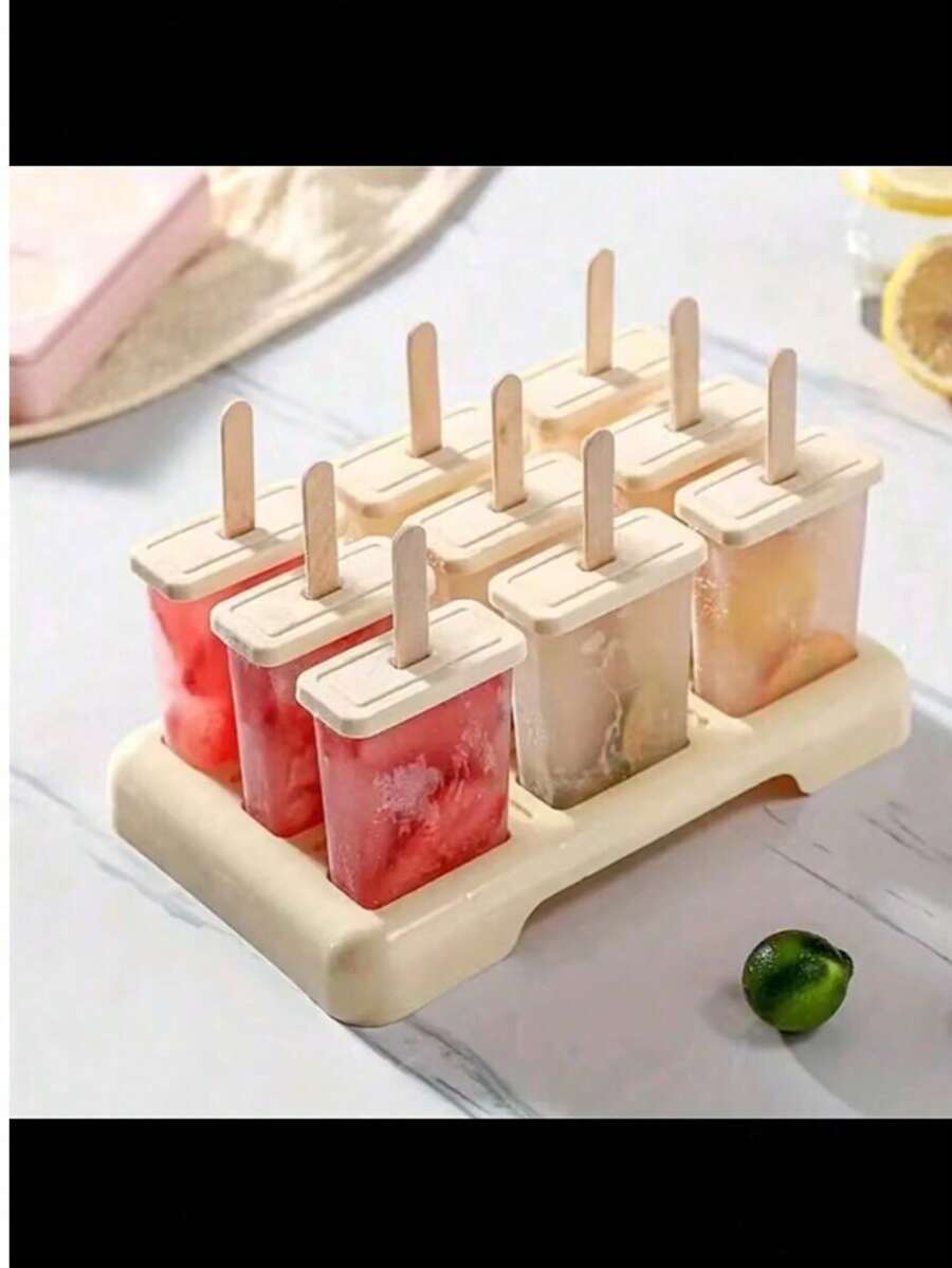 Moldes de Picolé DIY, Molde de Sorvete Caseiro com Palitos de Picolé e ...