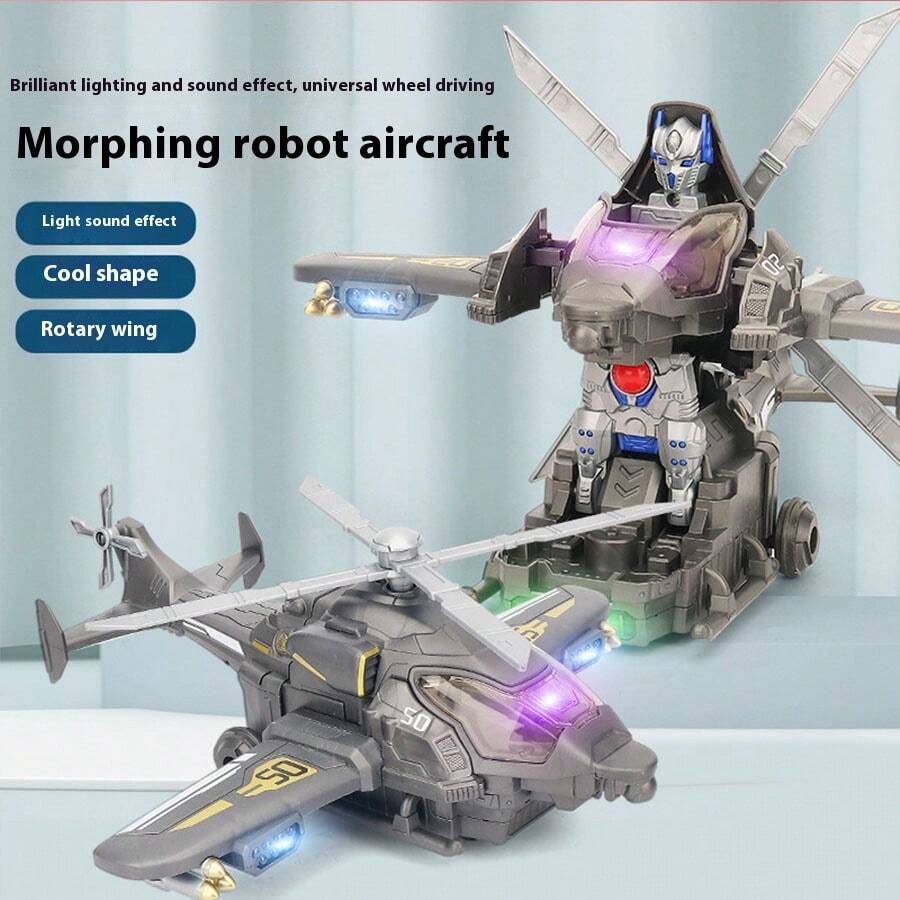 Electric Transforming Airplane Robot Toy, Omnidirectional Walking ...