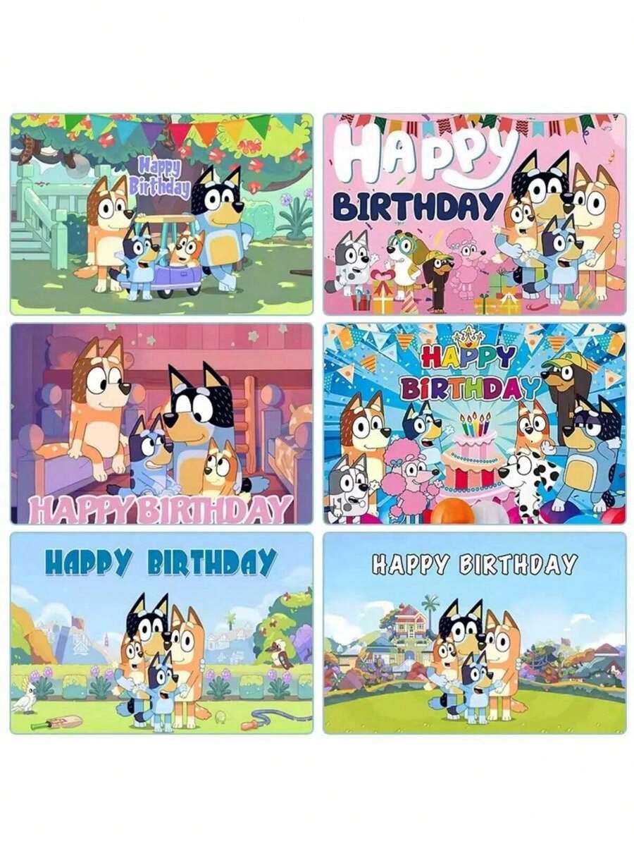 Bluey BluePaw Patrol Birthday Backdrop Cloth Decoration Party ...