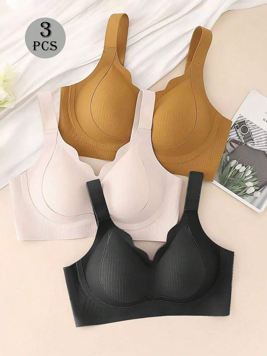 3PCS Minimizer Bras For Women - Seamless Wire-Free Push Up Lift, Full ...