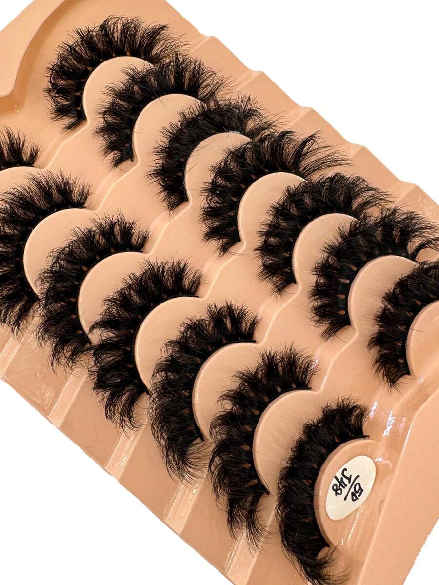 HBZGTLAD 7 Pairs Thick, Natural-Looking False Eyelashes - Cat Eye ...