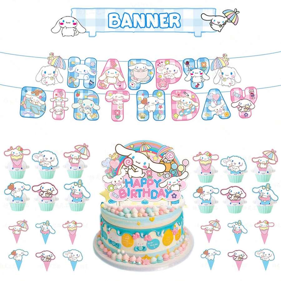 Sanrio Sanrio Cinnamoroll Theme Cake Topper DIY Party Supplies Birthday ...