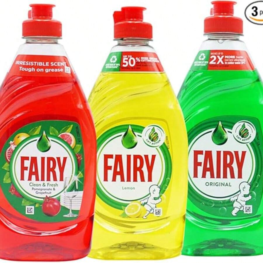 Fairy Original Washing Up Liquid Mixed Pack Of 3 X 320 Ml Dishes Grease ...