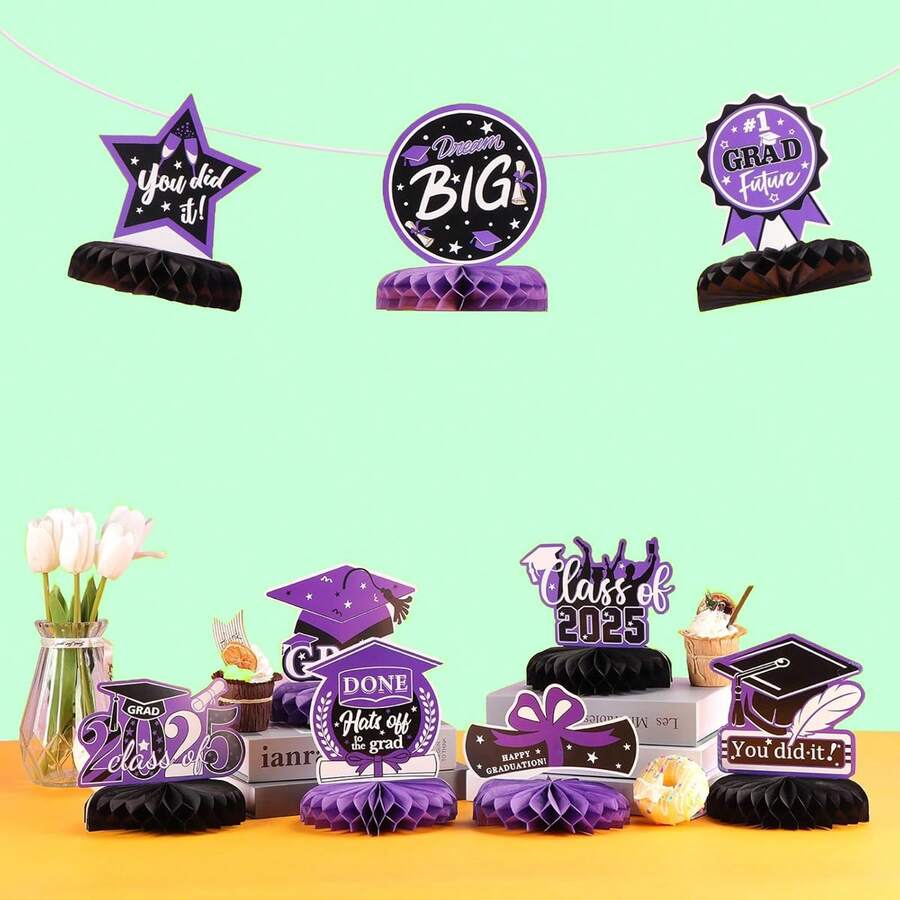 9Pcs 2025 Graduation Decorations Paper Table Centerpieces For Class Of ...