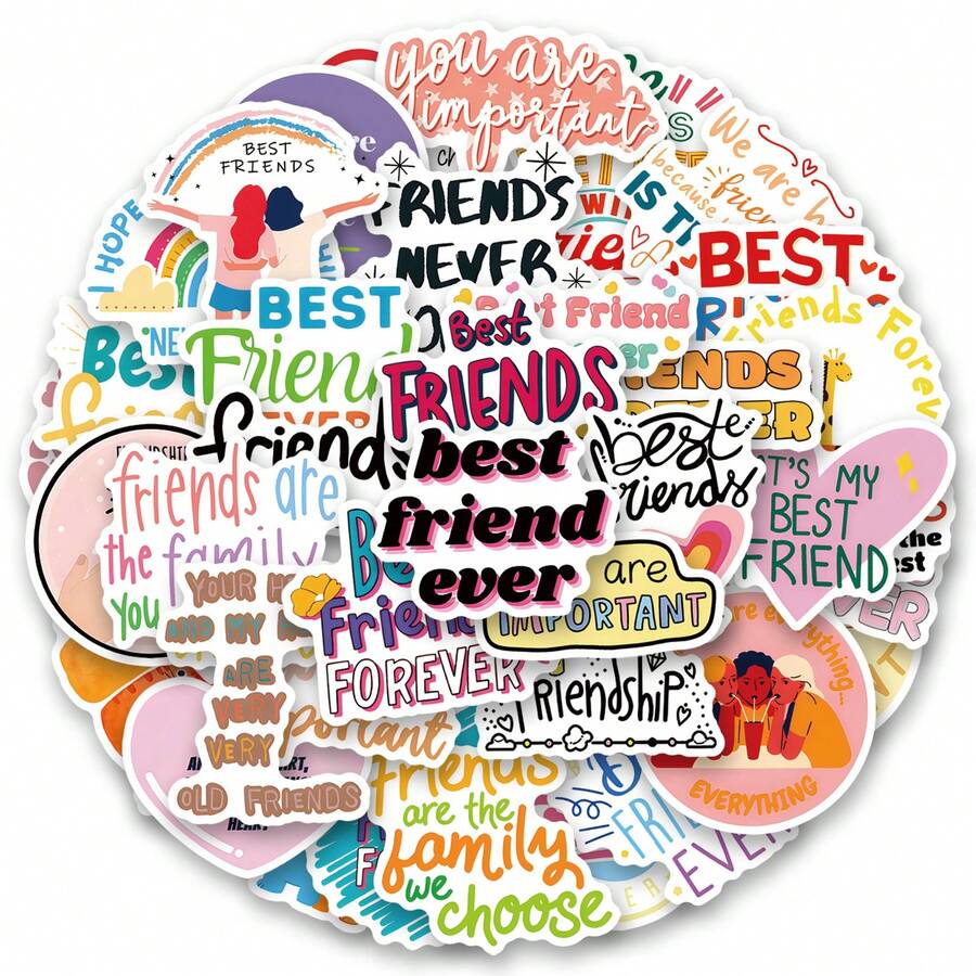 50PCS Friend Stickers Vinyl Aesthetics Stickers Scrapbooking, Diary ...