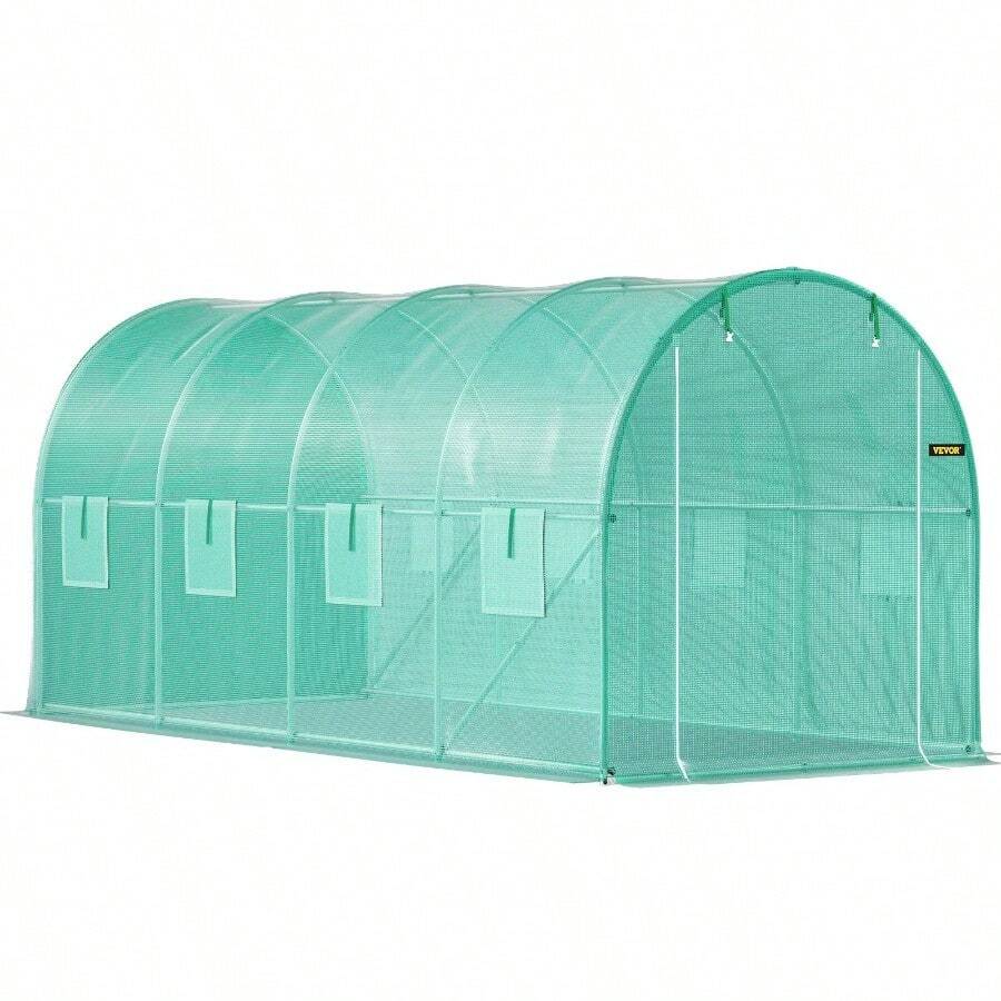 VEVOR Walk-In Tunnel Greenhouse 15 X 7 X 7 Ft Portable Hot House With ...