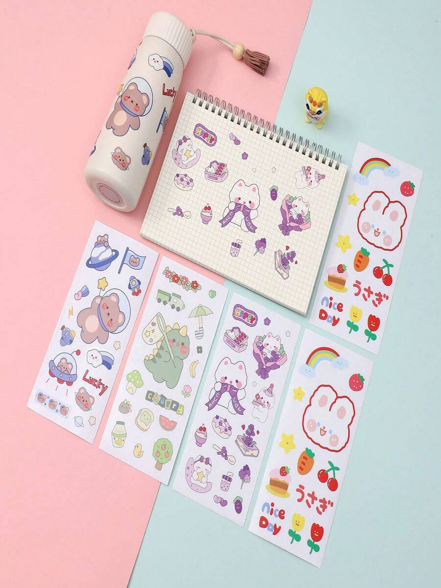 INS Style Cute Cartoon Sticker Set, Including Bear, Dinosaur, Rabbit ...
