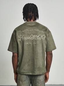 MT99 MT99 Vintage American Style Embroidered Letter Military Green ...