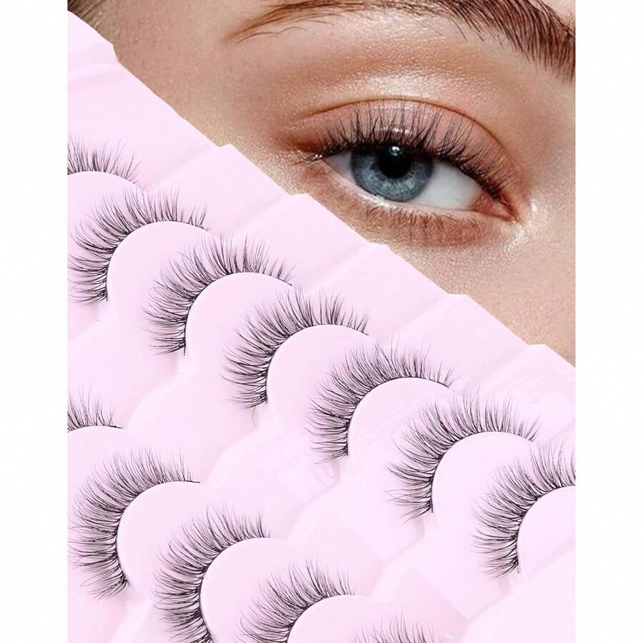 7 Pairs Natural Wispy False Eyelashes – D11 Gradual-10mm, Soft Fluffy ...