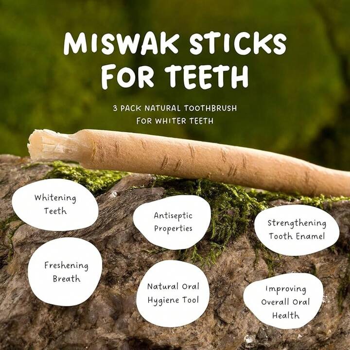 (12Pack) Miswak Sticks For Teeth, Natural Toothbrush, No Toothpaste ...