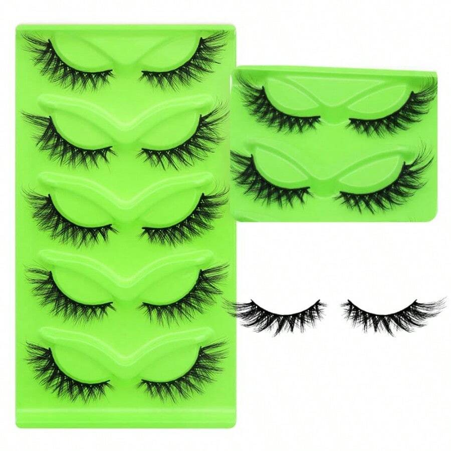 Pestañas 5 Pairs Wispy Cat Eye Lashes Wispy False Eyelashes Natural ...