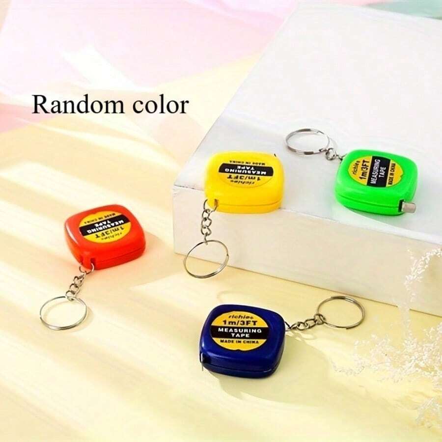 Random Color, Automatic Telescopic Square Small Ruler Key Ring Pendant ...