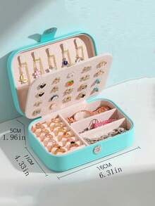 1pc Travel Jewelry Box, Portable Jewelry Storage Box, Multi-Compartment ...