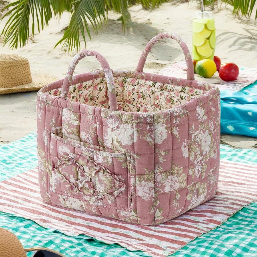 Large Capacity Fabric Storage Baskets Laundry Baskets With Easy Carry ...