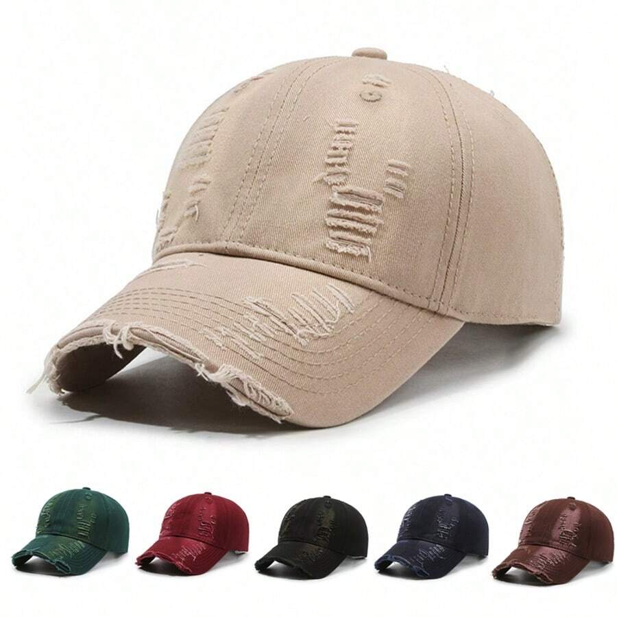 Retro Washed Ripped Baseball Cap, Fashionable And Cool Sun-Protective ...