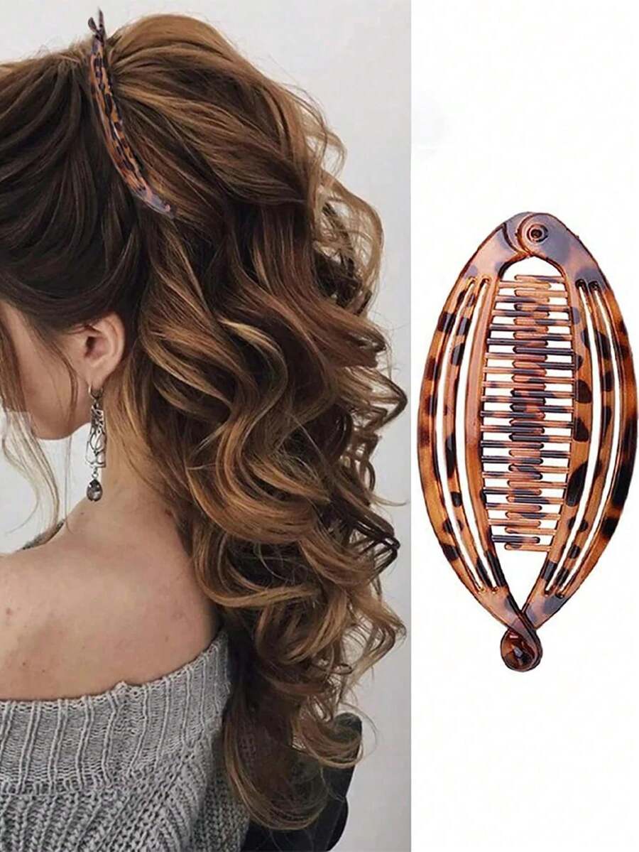 1pc Crystal Embellished Fish Bone Hair Clip, 1pc Pearl Decorated Fish ...