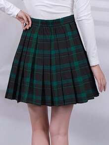 Pleated Tennis Deep Green Grid Skirt For Women With Shorts Athletic ...