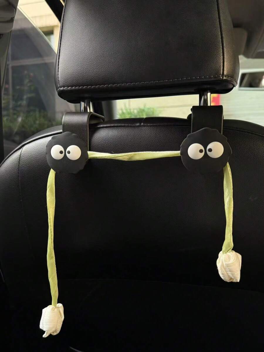 Car Seat Back Hook Cartoon Cute Black Charcoal Coal Ball Car Rear ...