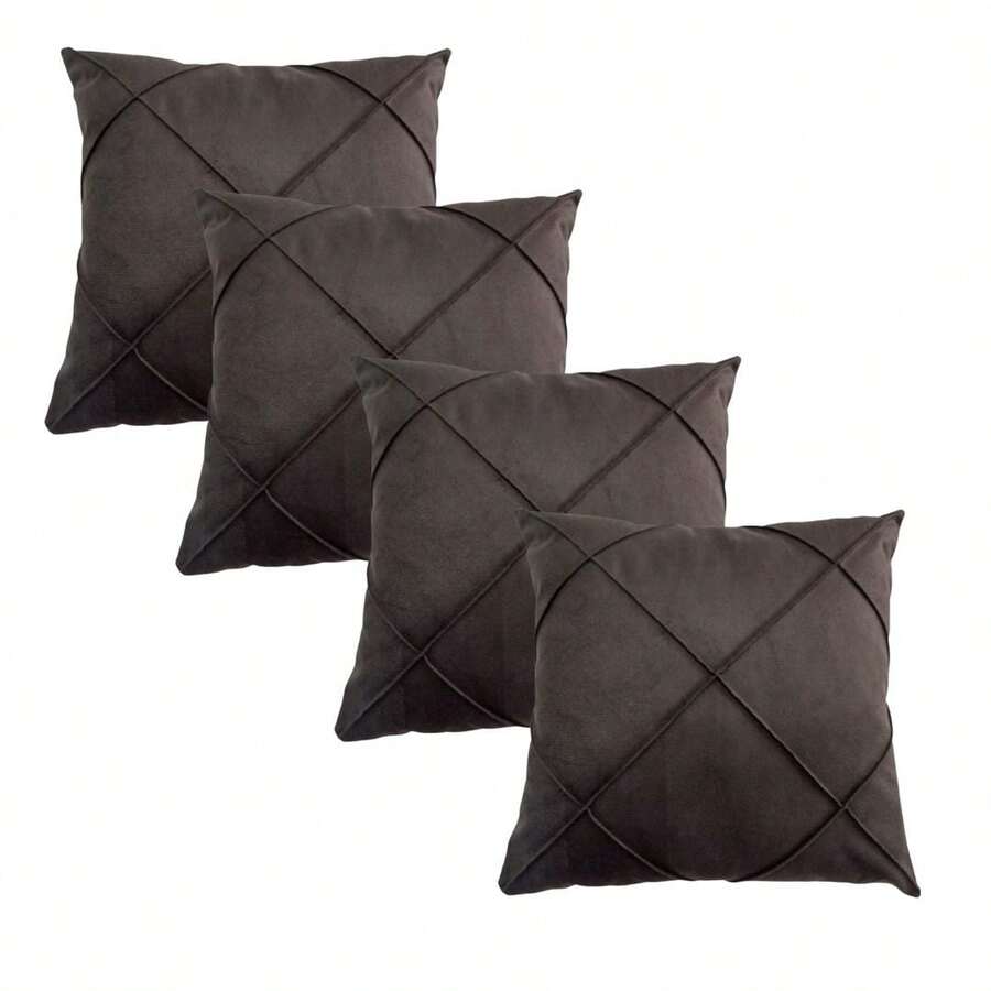 Kit 4 Draped Suede Cushion Covers 45x45cm Decorative | SHEIN USA