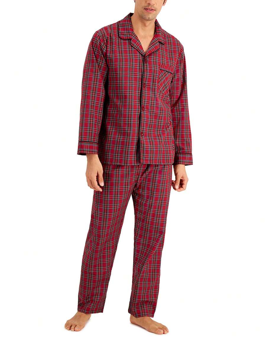 Hanes Mens Woven Pajamas, 2XL, Red Plaid F22 | SHEIN USA