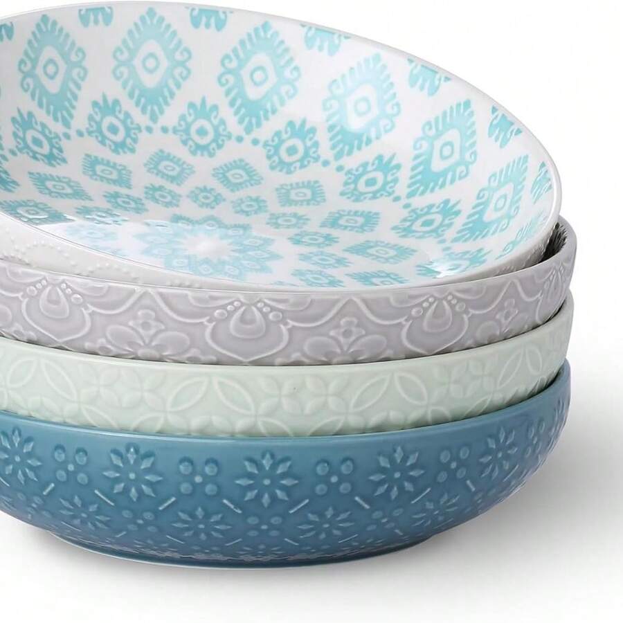 Signature Housewares 26 OZ Shallow Dinner Bowls/Deep Plates Perfect For ...
