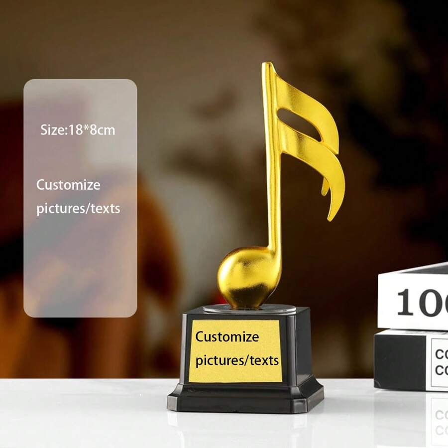 Trofeo de nota musical personalizado, micrófono dorado personalizado ...