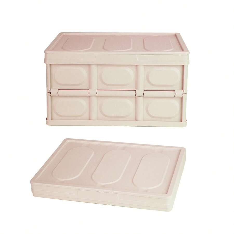 Collapsible Storage Bins With Lid, 59QT Plastic Foldable Stackable ...