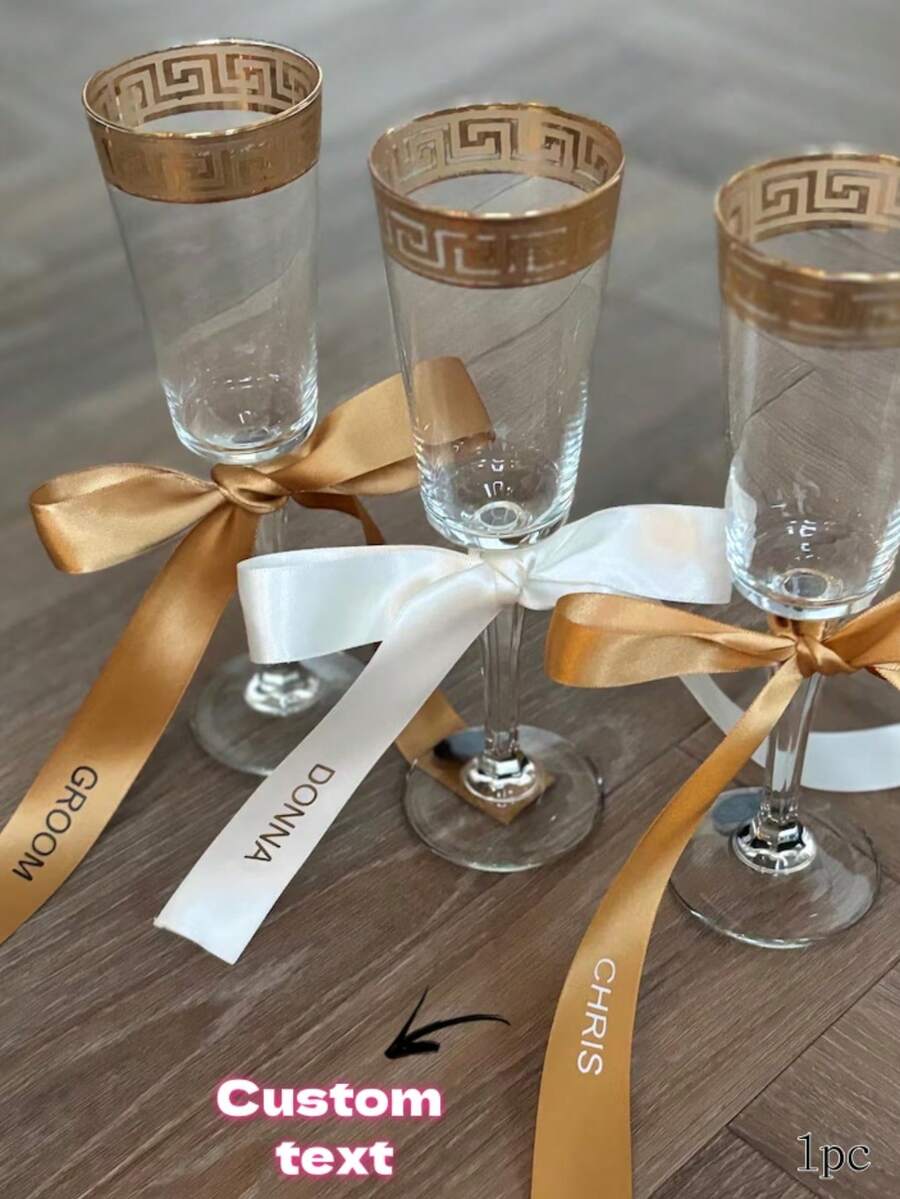 Customized Champagne Flute Ribbons, Satin Name Tags & Name Placeholders ...
