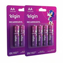8 Rechargeable AA Elgin Batteries 2500mah 2 Blister Pack With 4 ...