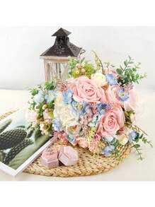 Wedding Artificial Flowers, Faux Flowers Rose Bouquet Bridal Wedding ...