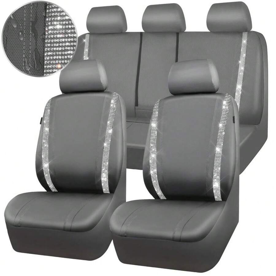 Bling Car Covers,Shining Waterproof Faux Leather Pink Accessories ...