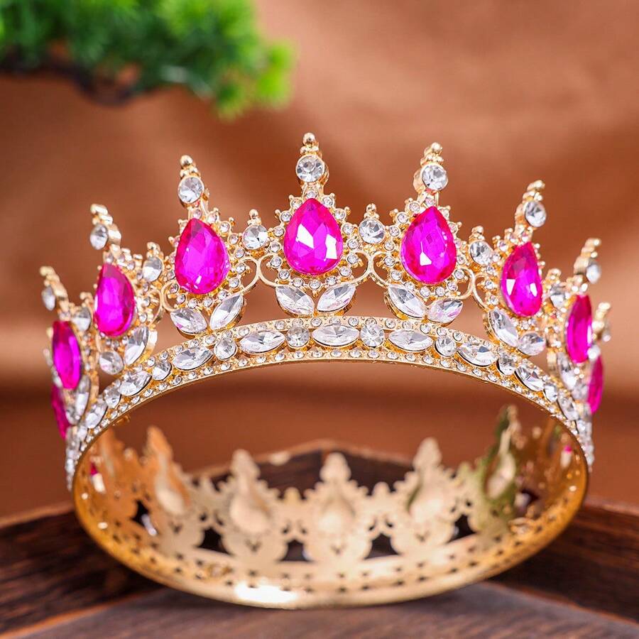 Baroque Round Crown Headpiece Bridal Wedding Crown Accessories | SHEIN USA