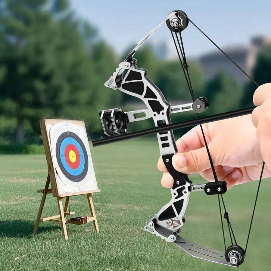 9.5 " Stainless Steel Mini Compound Bow, Mini Bow And Arrow Sleeve Set ...