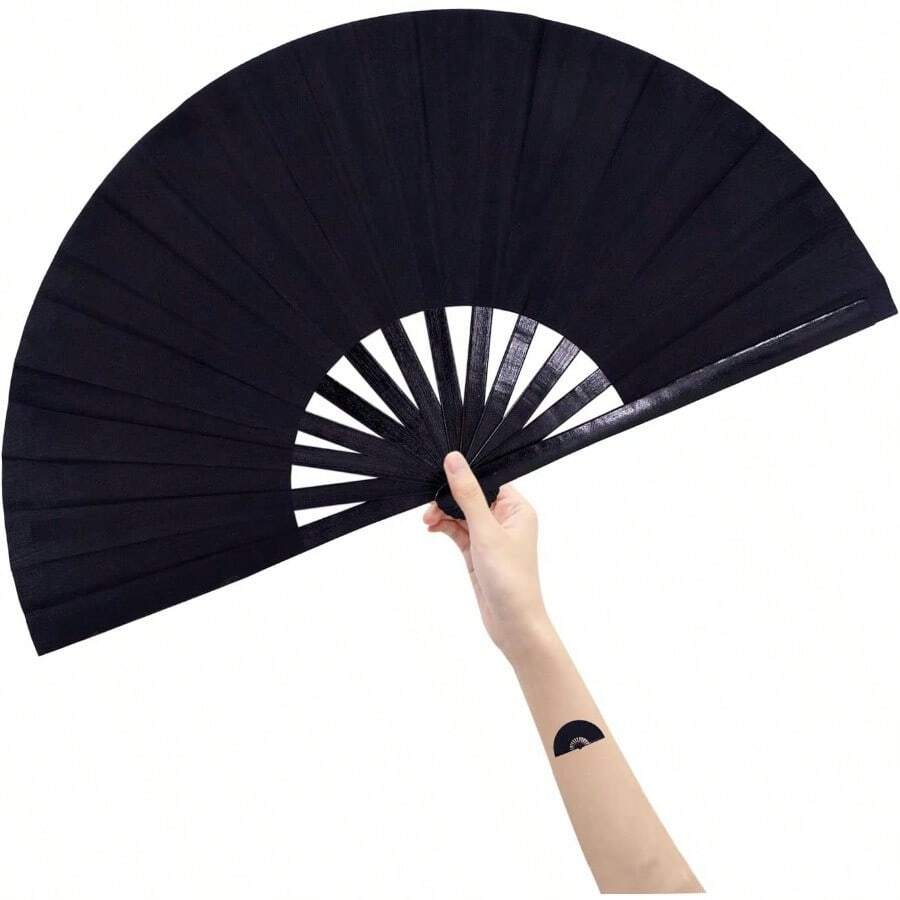 Large Rave Fan Folding Hand Popping Fans For Line Dancing Big Clacking ...