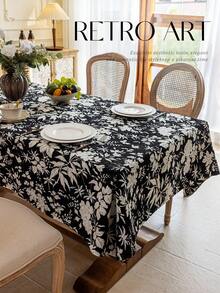 1pc Leaf Pattern Tablecloth, Elegant Jacquard Leaf Design For Home ...