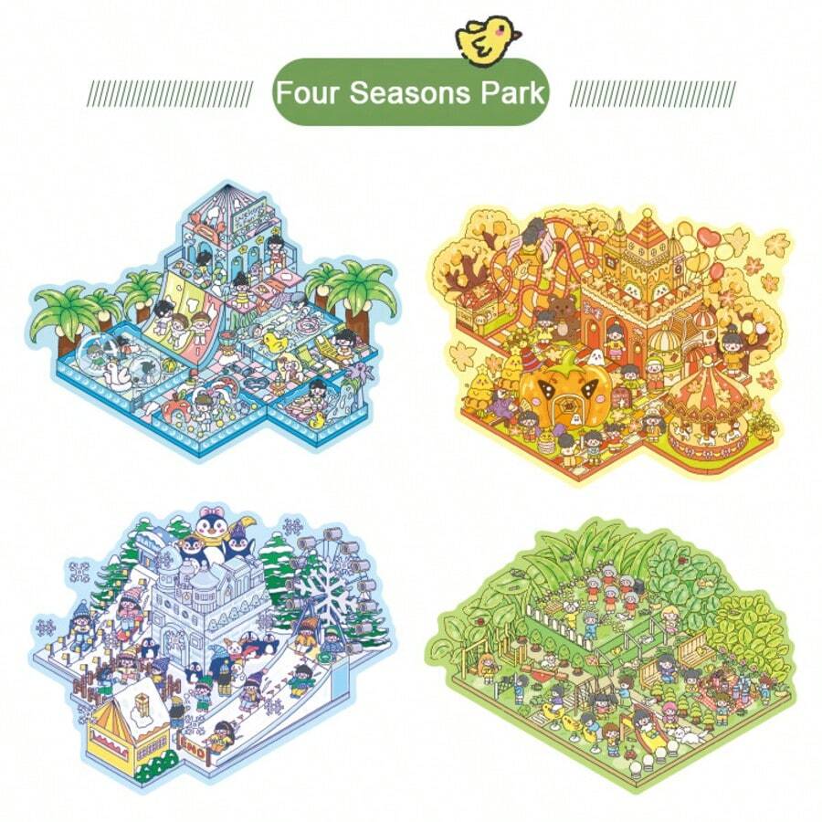 DIY 3D House Stickers Miniature Scene Stickers With Greeting Cards Cute ...