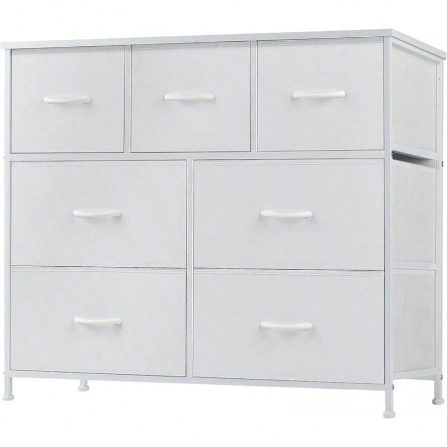 7 Drawers Metal Frame Dresser For Bedroom Clothes Drawer Fabric Closet ...