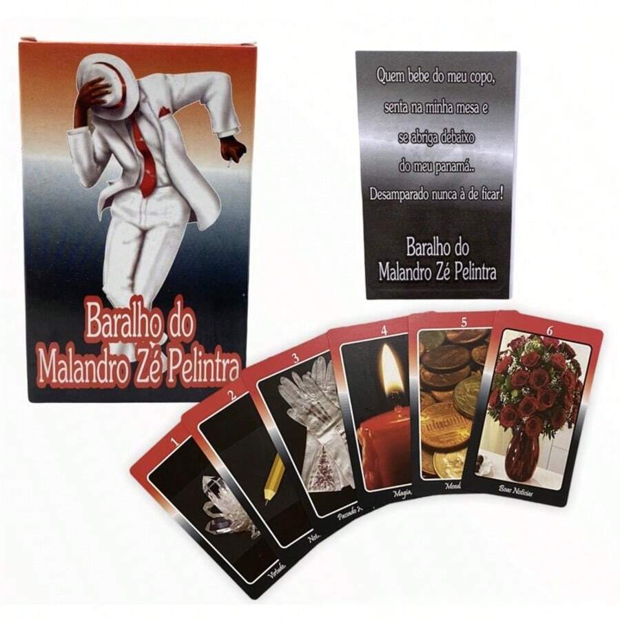 Tarô Tarot Baralho Zé Pelintra - Baralho do Malandro Zé Pilintra 36 Cartas E Manual | SHEIN Brasil