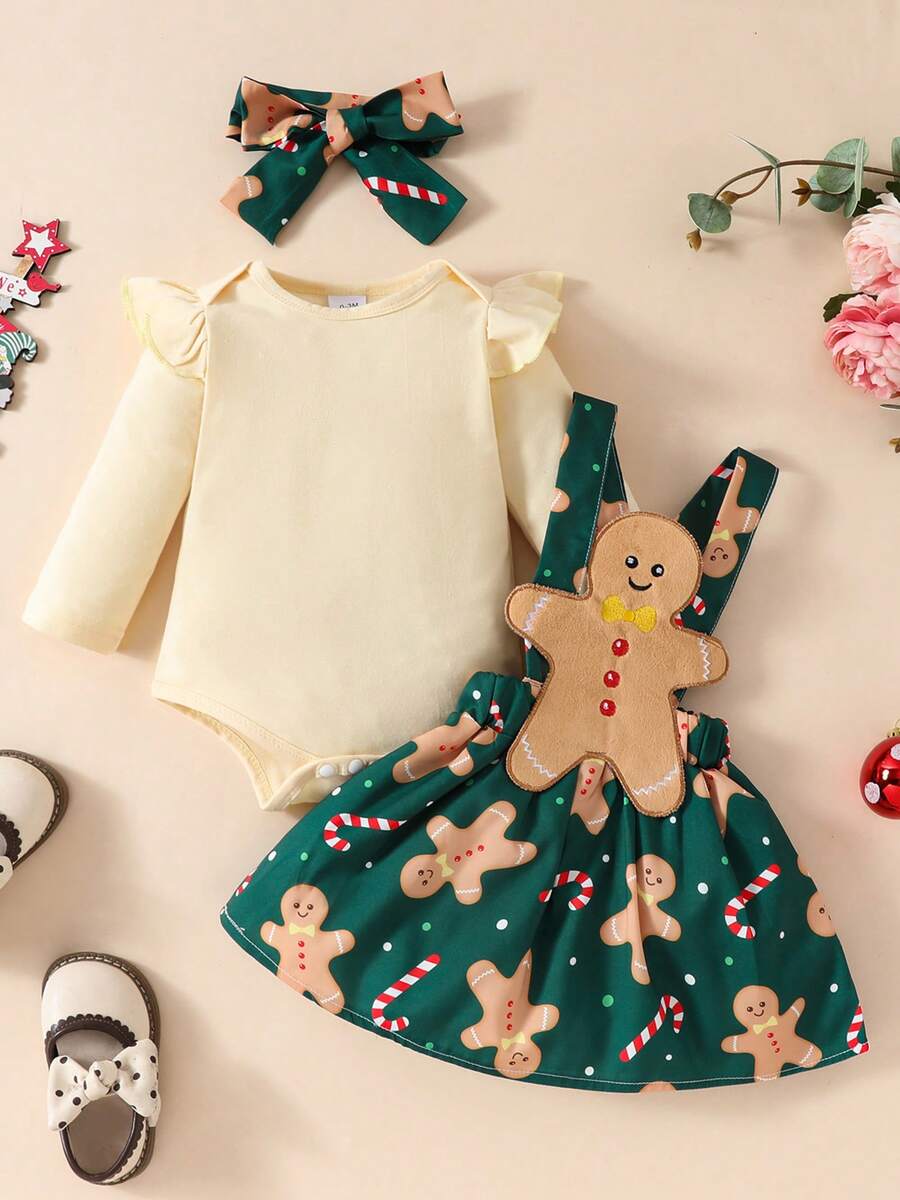 Newborn Baby Girl Christmas Outfits Ruffle Long Sleeve Romper ...