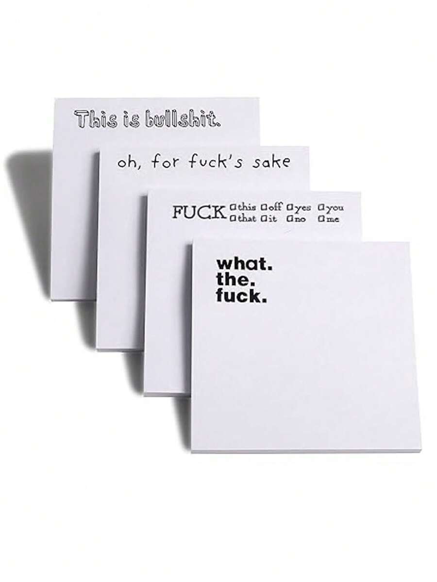 50 Fun Sticky Notes, White Self-Adhesive Note Pads, School Supplies ...