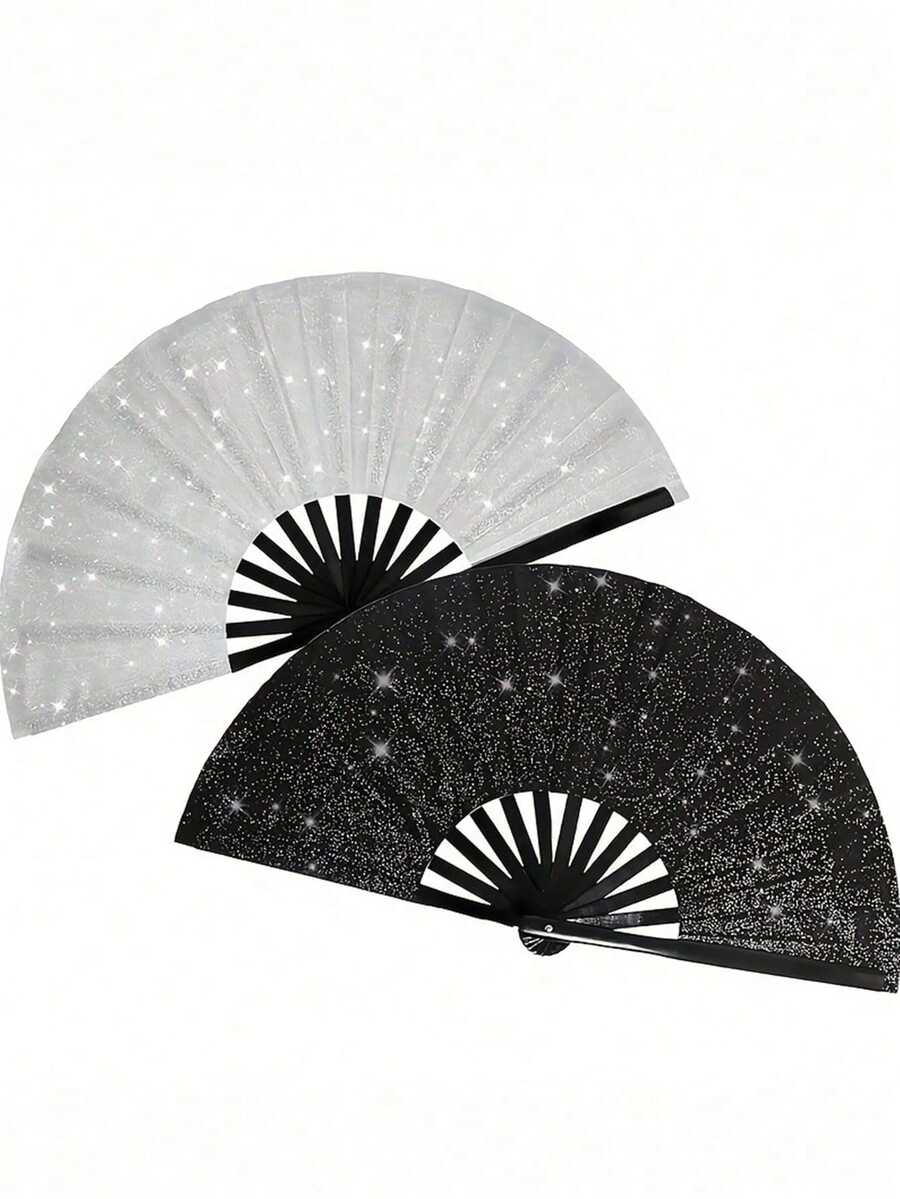 Glittering Hand Fans For Women, Large Party Style Folding Fans ...