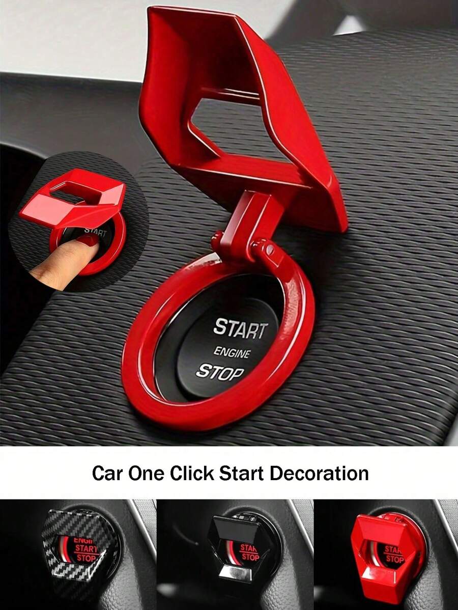 1pc Car One Click Start Decoration Circle Creative Decoration Car ...
